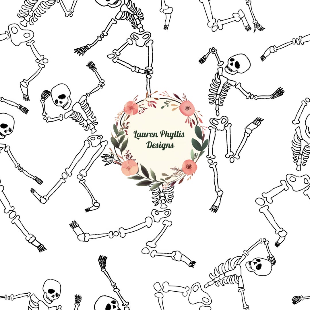 Dancing Skeletons Seamless File Design for Fabric Printing and ...