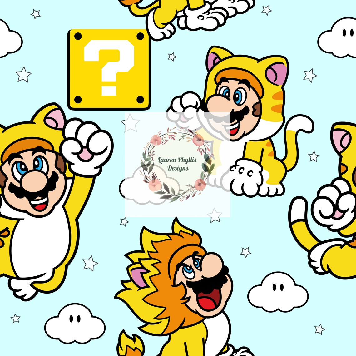 Super Mario Seamless Design, Repeating Pattern for Fabric Sublimation ...