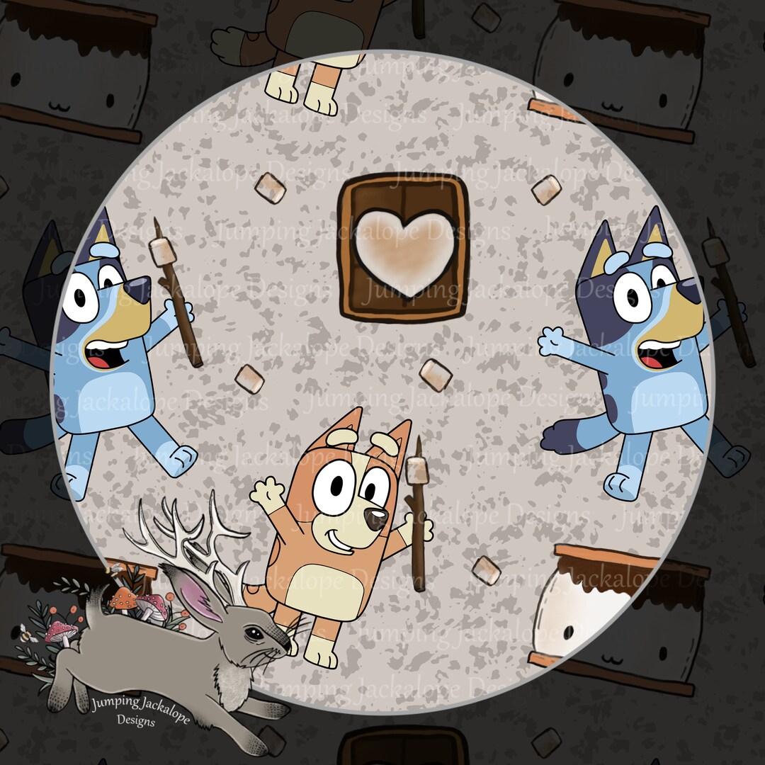 Smores and Camping Cartoon Dog Seamless Design Digital Download, Smores ...