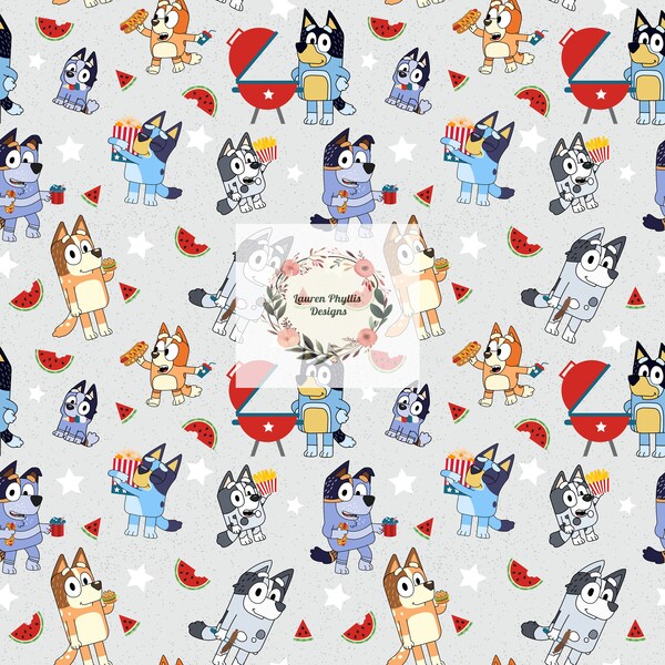 Bluey Red White and Blue Seamless - Etsy