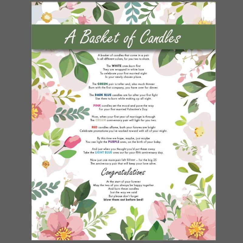 Bride Candle Poem Gift - 60+ Gift Ideas for 2026