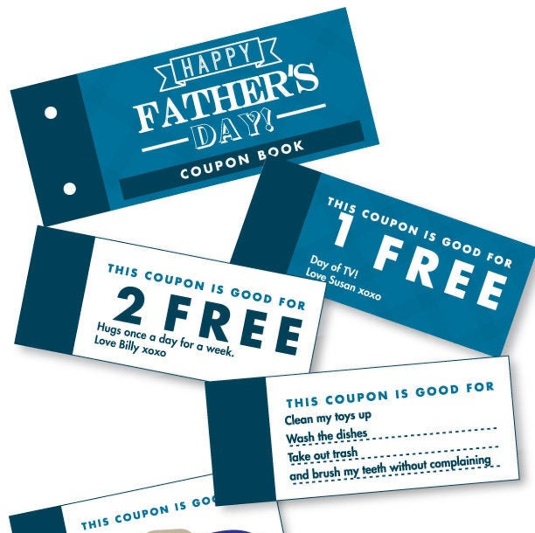 Editable - Printable - Fathers Day Coupon Book, Husband, Dad, Gift for ...
