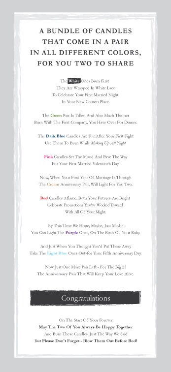 Printable-basket of Candles Poem, Count Down Card-newlywed Gift Basket ...