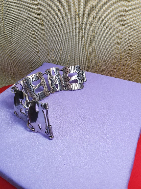 980 Taxco Linked Panel Bracelet Gem 980 Taxco Linked Panel Bracelet Gem