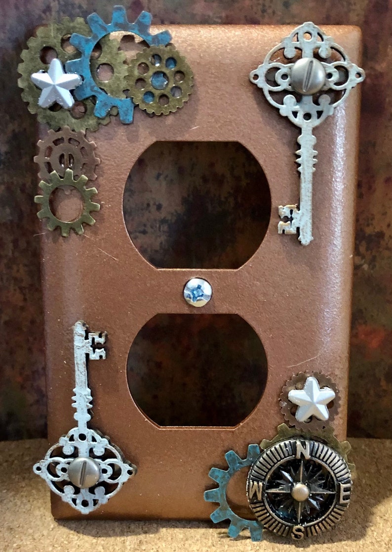 Copper Industrial / Steampunk Outlet Cover is Handcrafted Made - Etsy