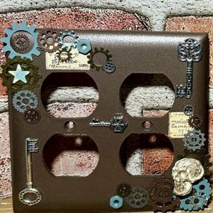 Antique Bronze Industrial / Steampunk Double Outlet Cover is ...