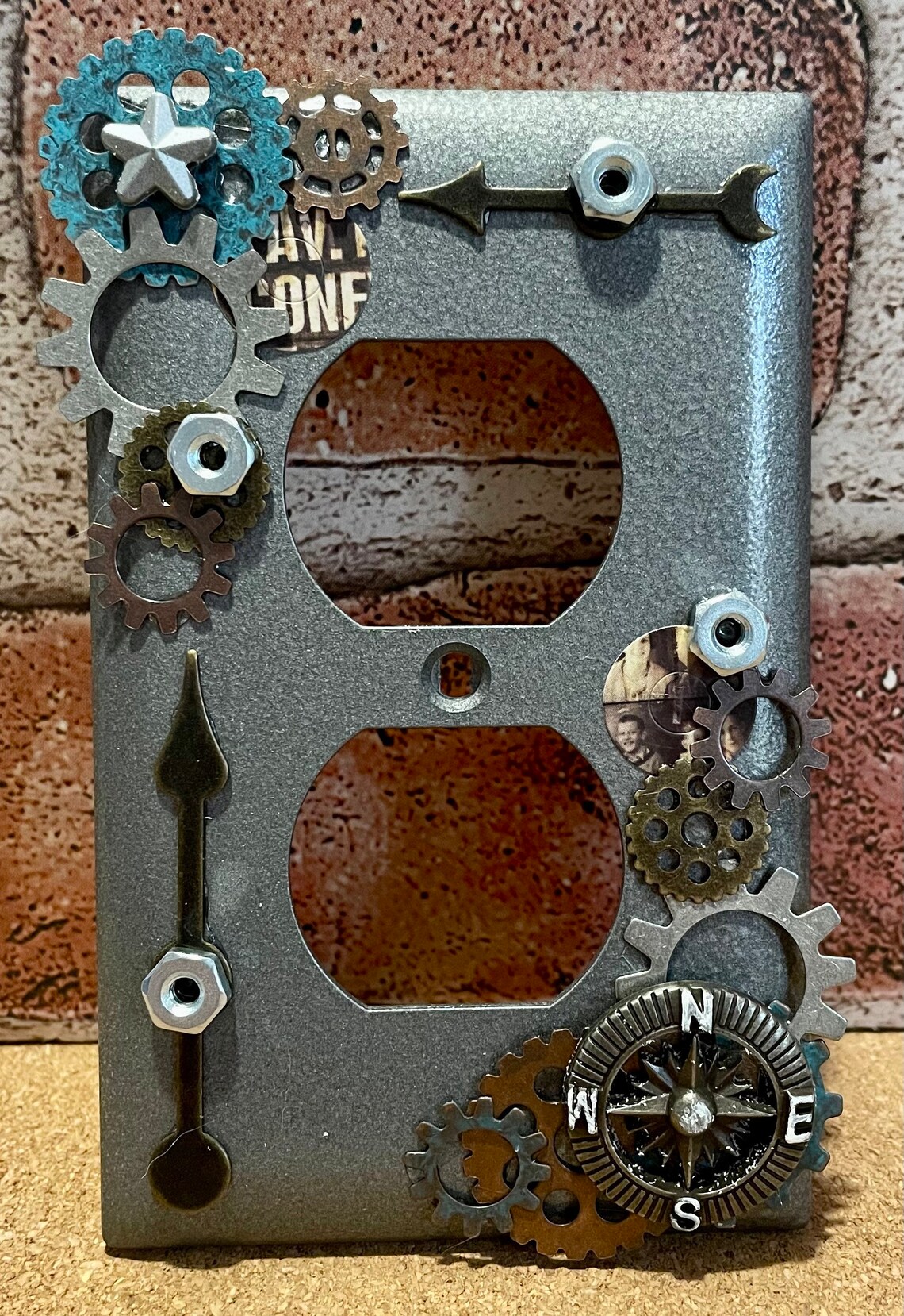 Gunmetal Industrial / Steampunk Outlet Cover is Handcrafted - Etsy