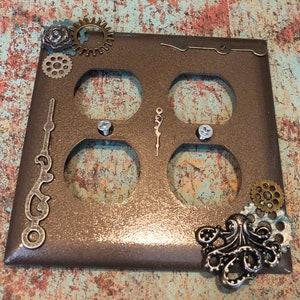 Antique Bronze Industrial / Steampunk Double Outlet Cover is ...