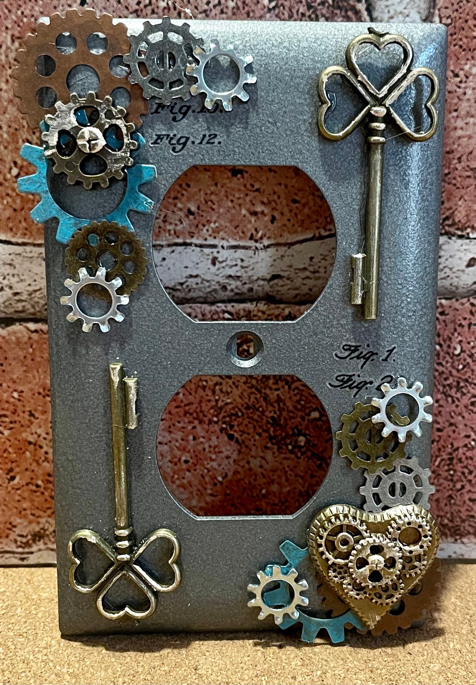 Gunmetal Industrial / Steampunk Outlet Cover is Handcrafted - Etsy