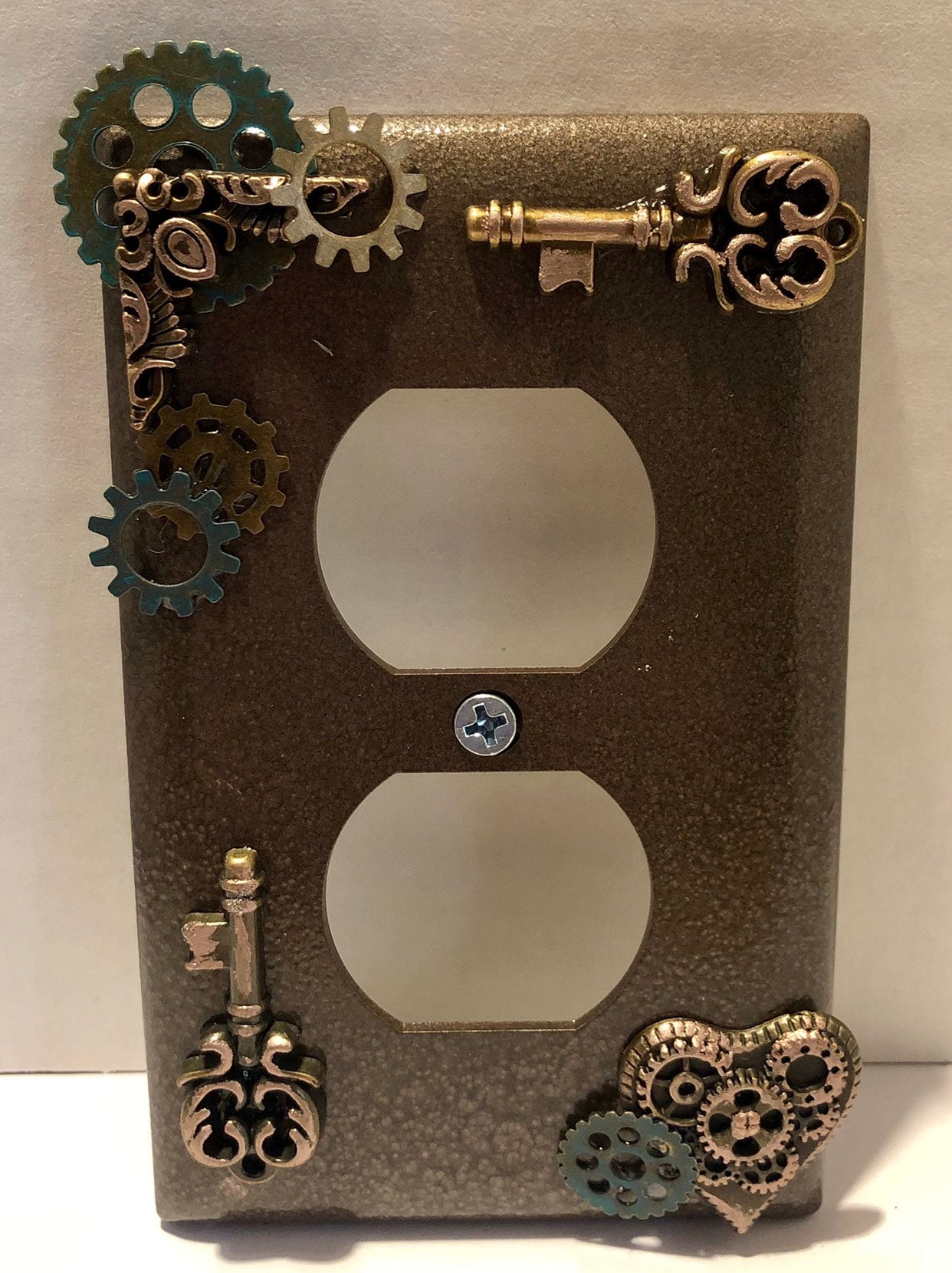 Bronze Industrial / Steampunk outlet cover is individually | Etsy