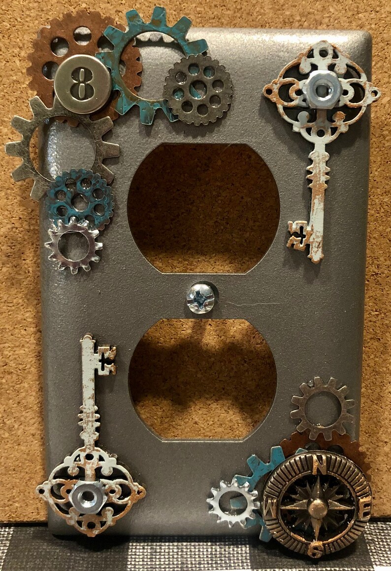 Gunmetal Industrial / Steampunk Outlet Cover is Handcrafted - Etsy