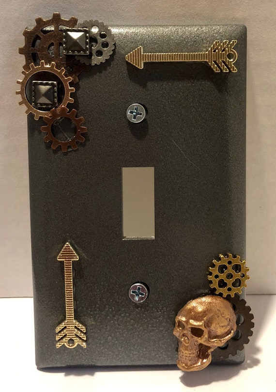 Gun Metal Industrial / Steampunk Single Switch Cover is | Etsy