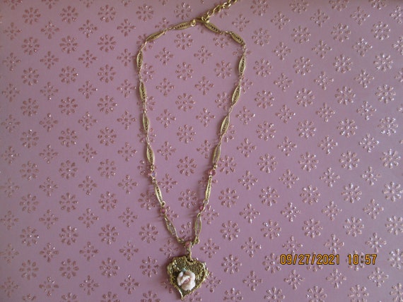 1928 porcelain rose necklace store
