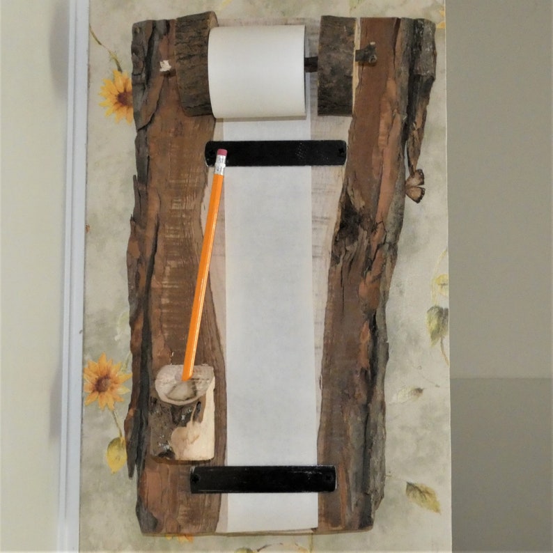 Rustic Raw Edge Wood Memo Pad Paper Roll Memo Board Message - Etsy