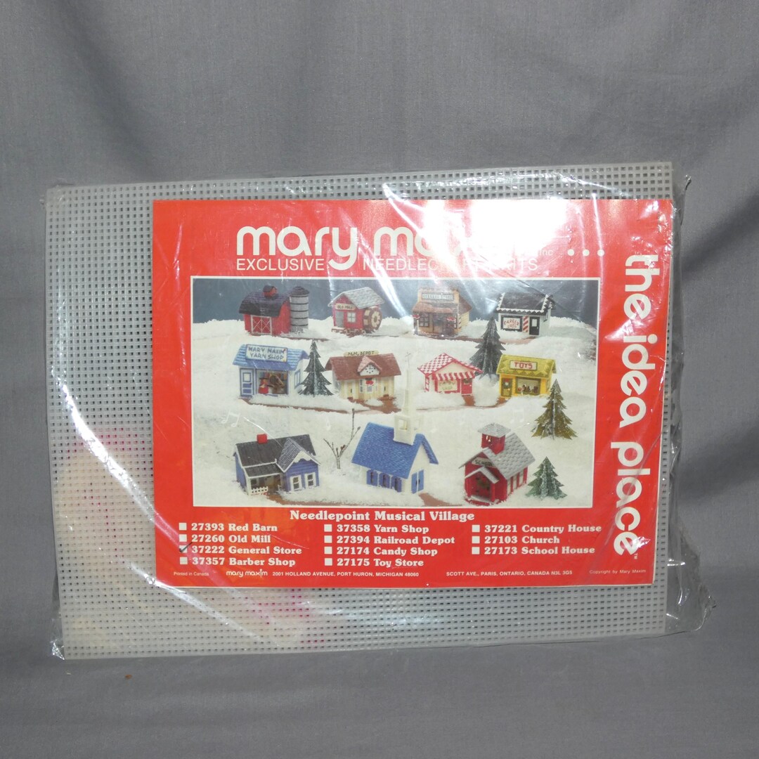 Mary Maxim Plastic Canvas Kit, Needlepoint Musical Village, General ...