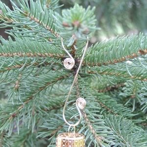 Set of 8 Wire Christmas Ornament Hangers Gold Color Handcrafted Artisan ...