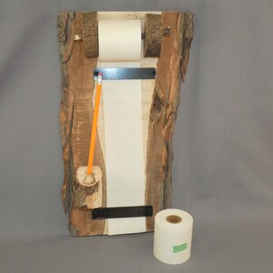 Rustic Raw Edge Wood Memo Pad, Paper Roll Memo Board, Message Center ...