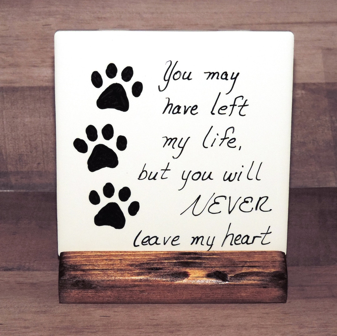 Pet Loss Ceramic Tile Plaque, Paw Print Memorial Sign - Etsy