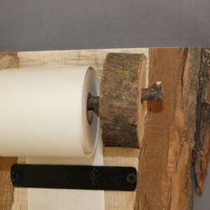 Rustic Raw Edge Wood Memo Pad, Paper Roll Memo Board, Message Center ...