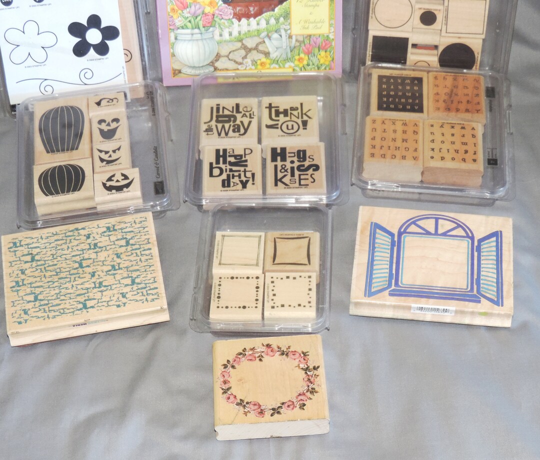 Large Lot of 10 Scrapbook Craft Stamps, Card Making, New and Used ...