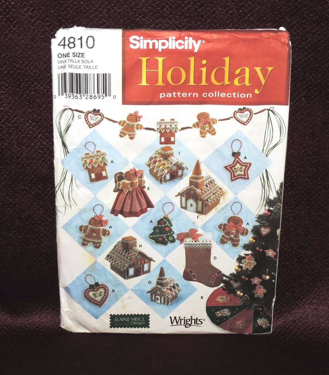 Simplicity Holiday Sewing Pattern 4810: Cookie Ornaments Tree Skirt ...