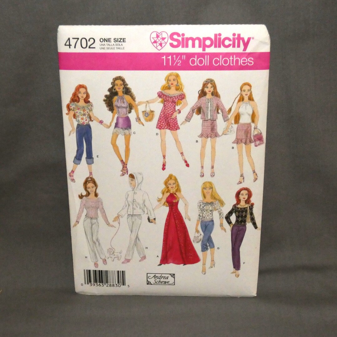 Simplicity Pattern #4712, Doll Clothes Pattern, Sewing Pattern for 11.5 ...