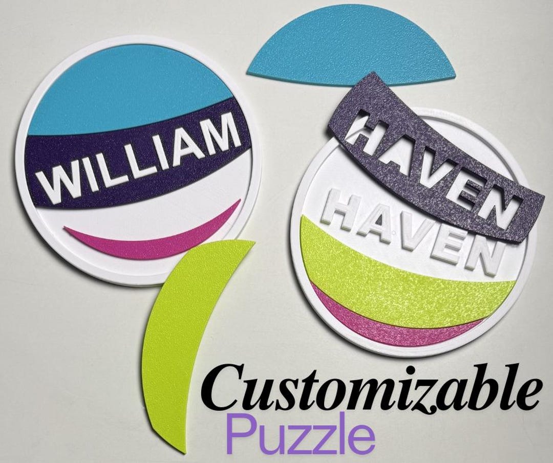 Personalized Name Puzzle • 3D Printed Spatial Awareness Toy • Beginner ...