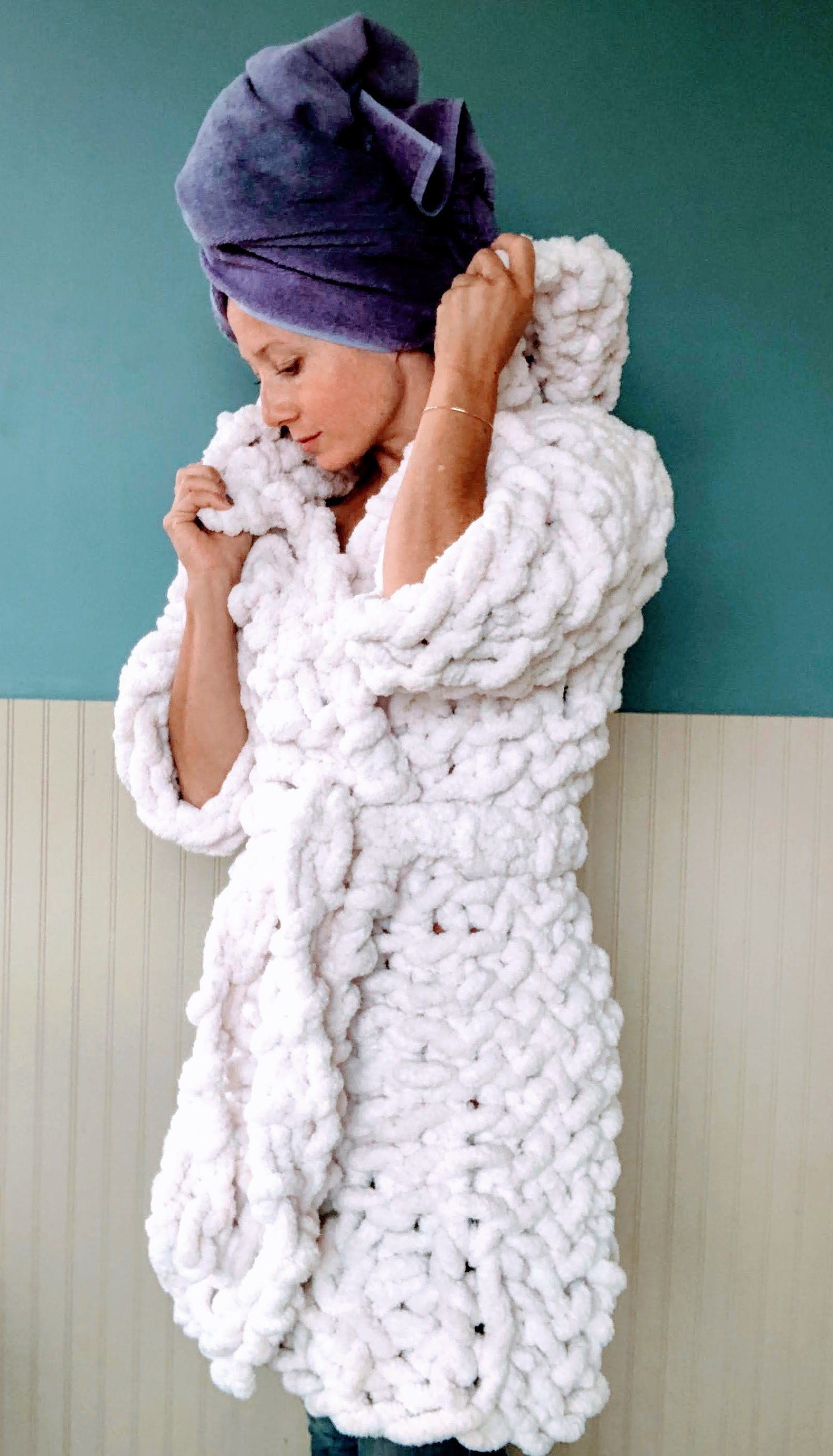The Original Marshmallow Bathrobe / Easy Knitting Pattern for | Etsy