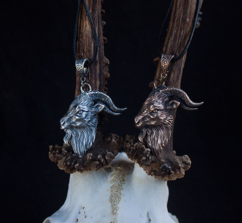 Bronze Ritual Baphomet Krampus Goat Pendant on the Witchy | Etsy