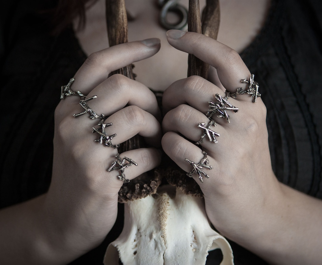 Set of 3 Runes Rings From Silver Branch. Twigs Celtic Ritual Unisex ...