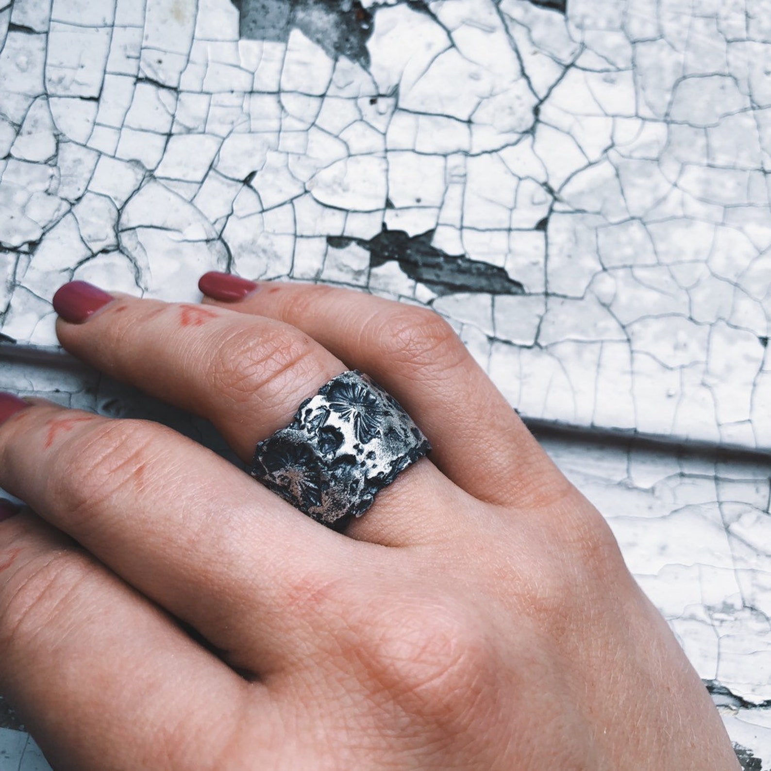 Sterling Silver Ring texture Fantasysilver - Etsy