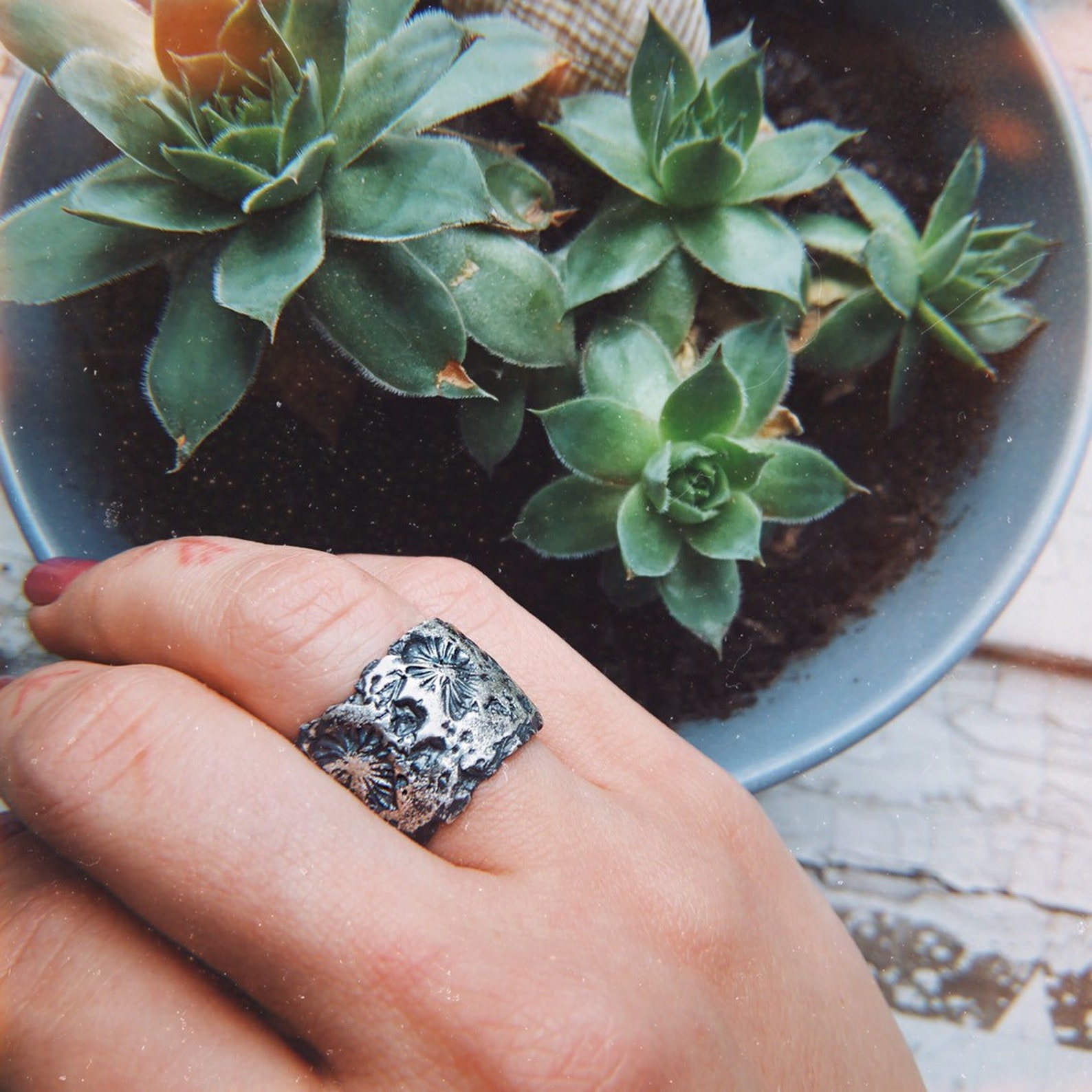 Sterling Silver Ring texture Fantasysilver - Etsy