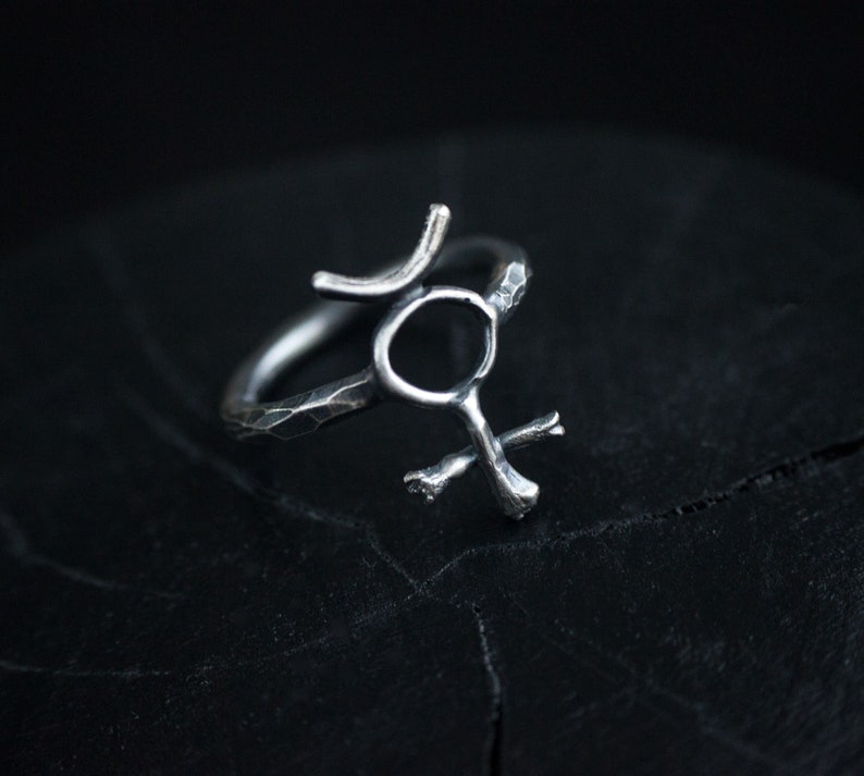 Mercury Alchemy Ring of Sterling Silver Occult Gothic Ring. - Etsy