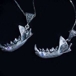 Sterling Silver Jaw, Jaw Necklace, Jaw Pendant, Pagan Necklace, Witch ...