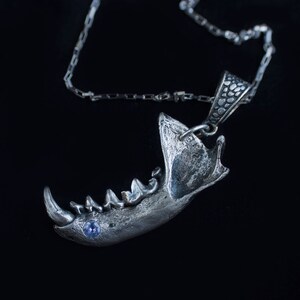 Sterling Silver Jaw, Jaw Necklace, Jaw Pendant, Pagan Necklace, Witch ...