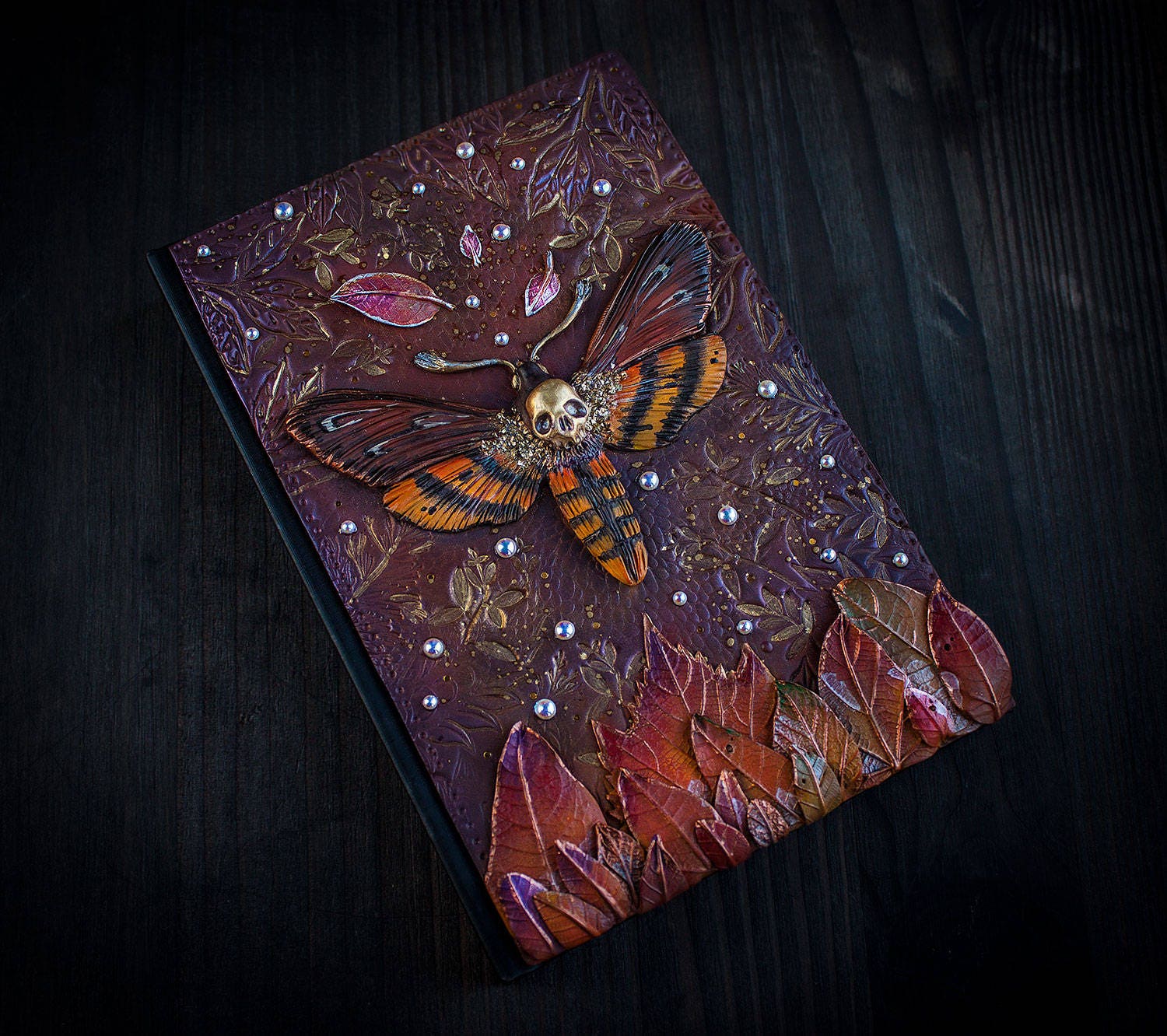 Moth Leather Journal, Unique Magic Alchemy Book, Custom Grimoire ...