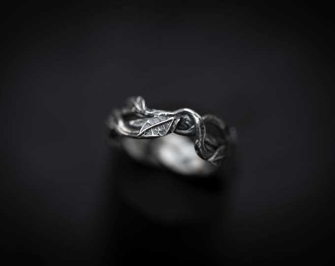 Elven Silver Ring ivy | Etsy