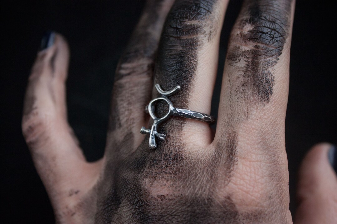 Mercury Alchemy Ring of Sterling Silver, Occult Gothic Ring. Witchy ...