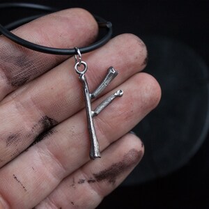 Viking Rune Fehu Pendant for Wealth and Money, Sterling Silver Necklace ...