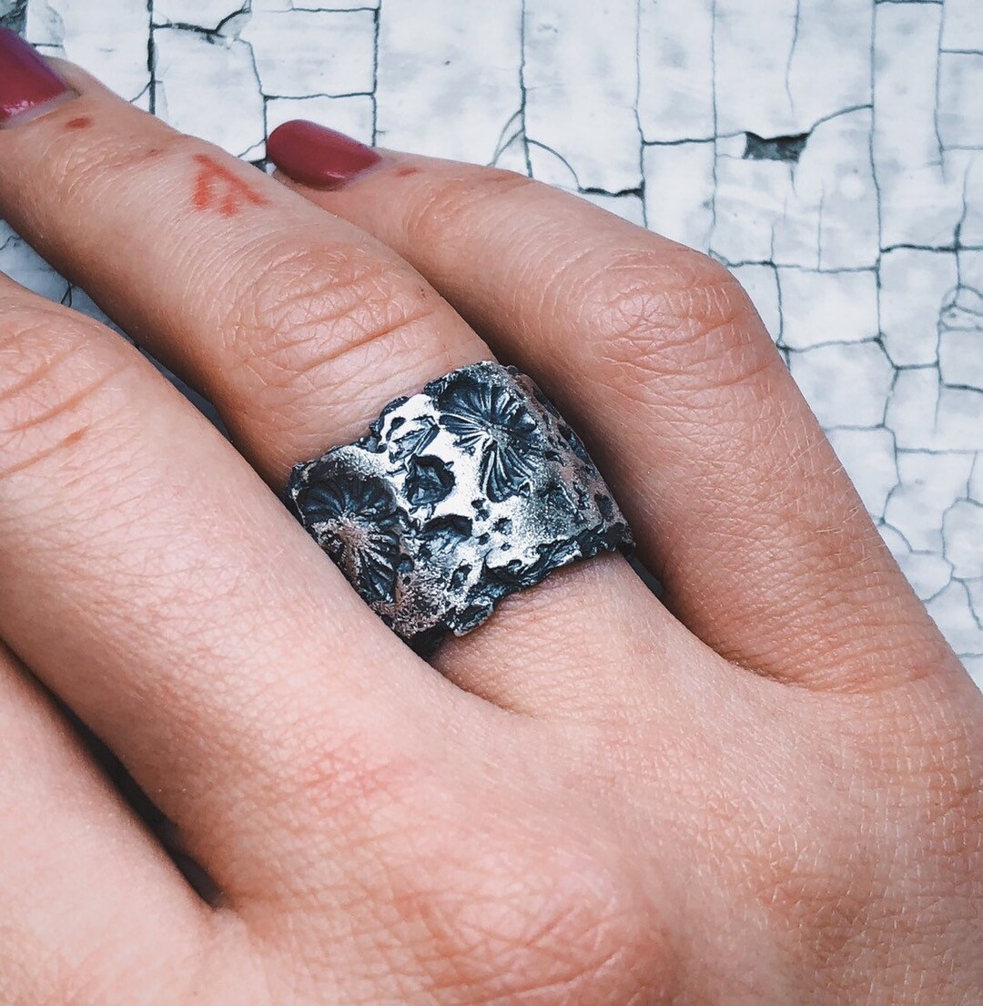 Sterling Silver Ring "texture Fantasy"-silver Natural Jewelry- Sea ...