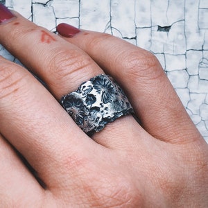 Sterling Silver Ring "texture Fantasy"-silver Natural Jewelry- Sea ...