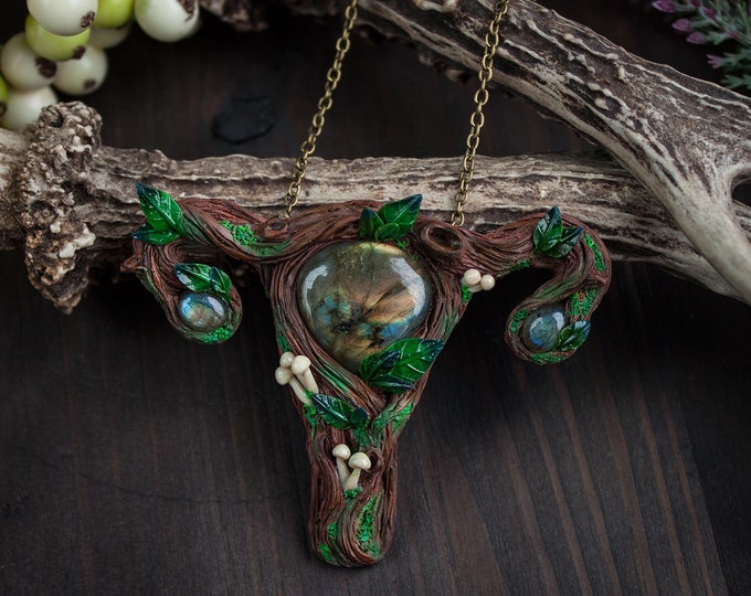 Forest Uterus Necklace-charm Necklace-womb Necklace-sacred Womb-forest ...