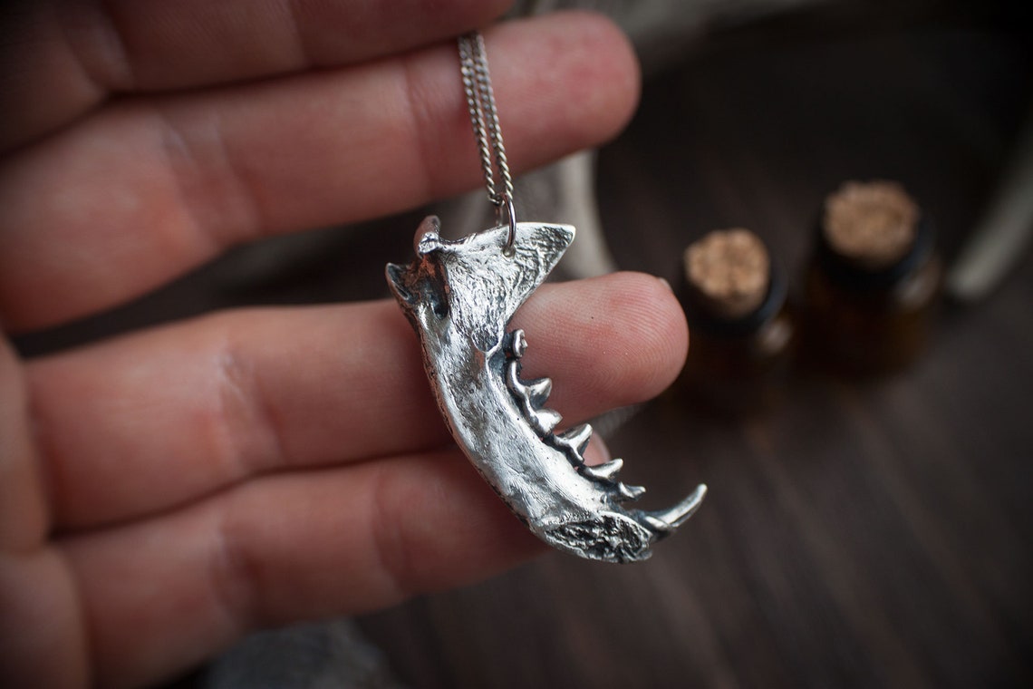 Sterling Silver Jaw Bone Pendant. Mens or Women Skull - Etsy
