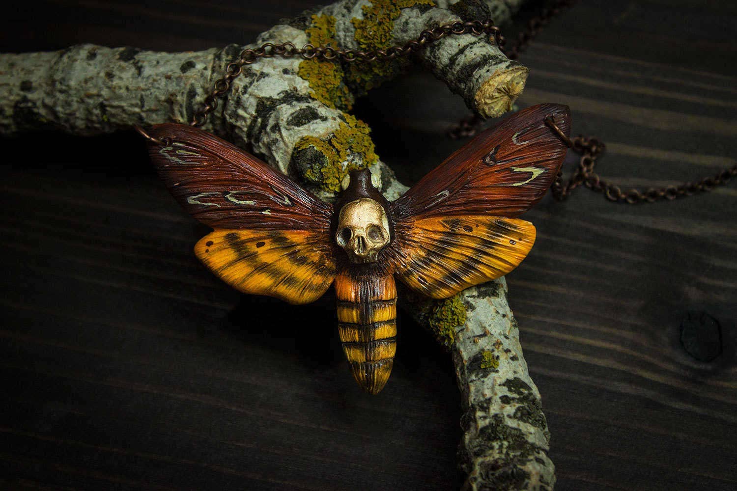 Brooch Acherontia Atropos, Scull Jewelry, Scull Butterfly, Scull Brooch ...