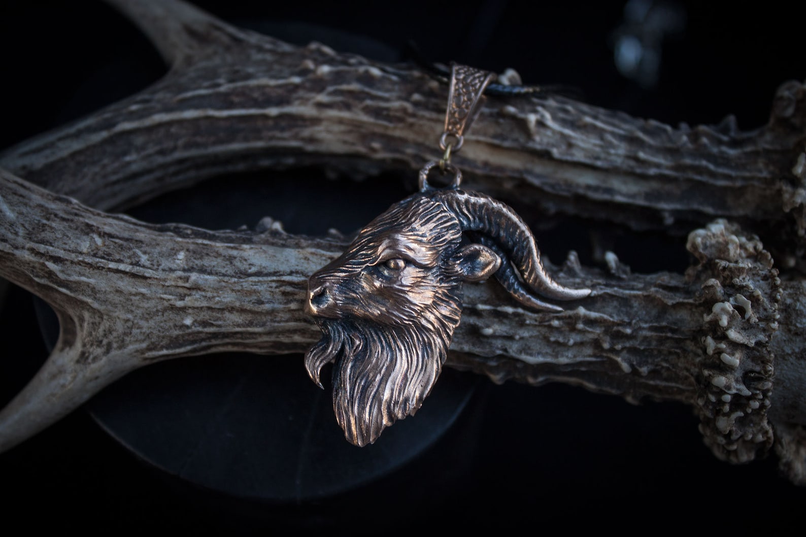Bronze Ritual Baphomet Krampus Goat Pendant on the Witchy - Etsy