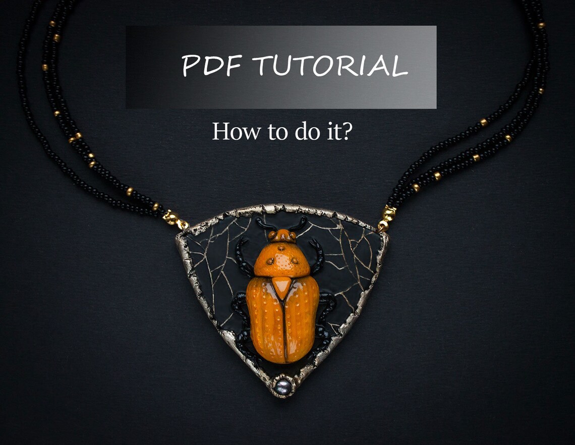 Polymer Clay PDF TUTORIAL yellow Beetle DIY Bug | Etsy