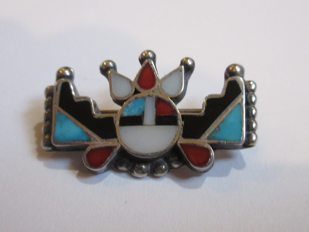 Zuni Vintage Pin, Signed Rex-small Zuni Sunface Sterling Silver ...