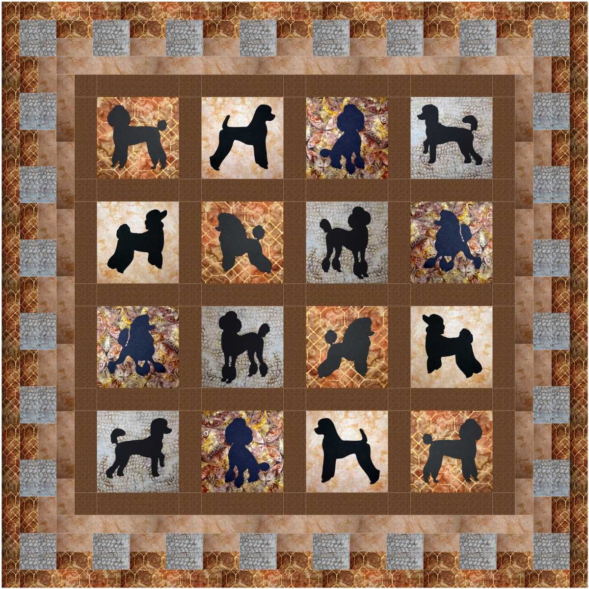 Pampered Poodles Standard Poodle Silhouette Pattern | Etsy