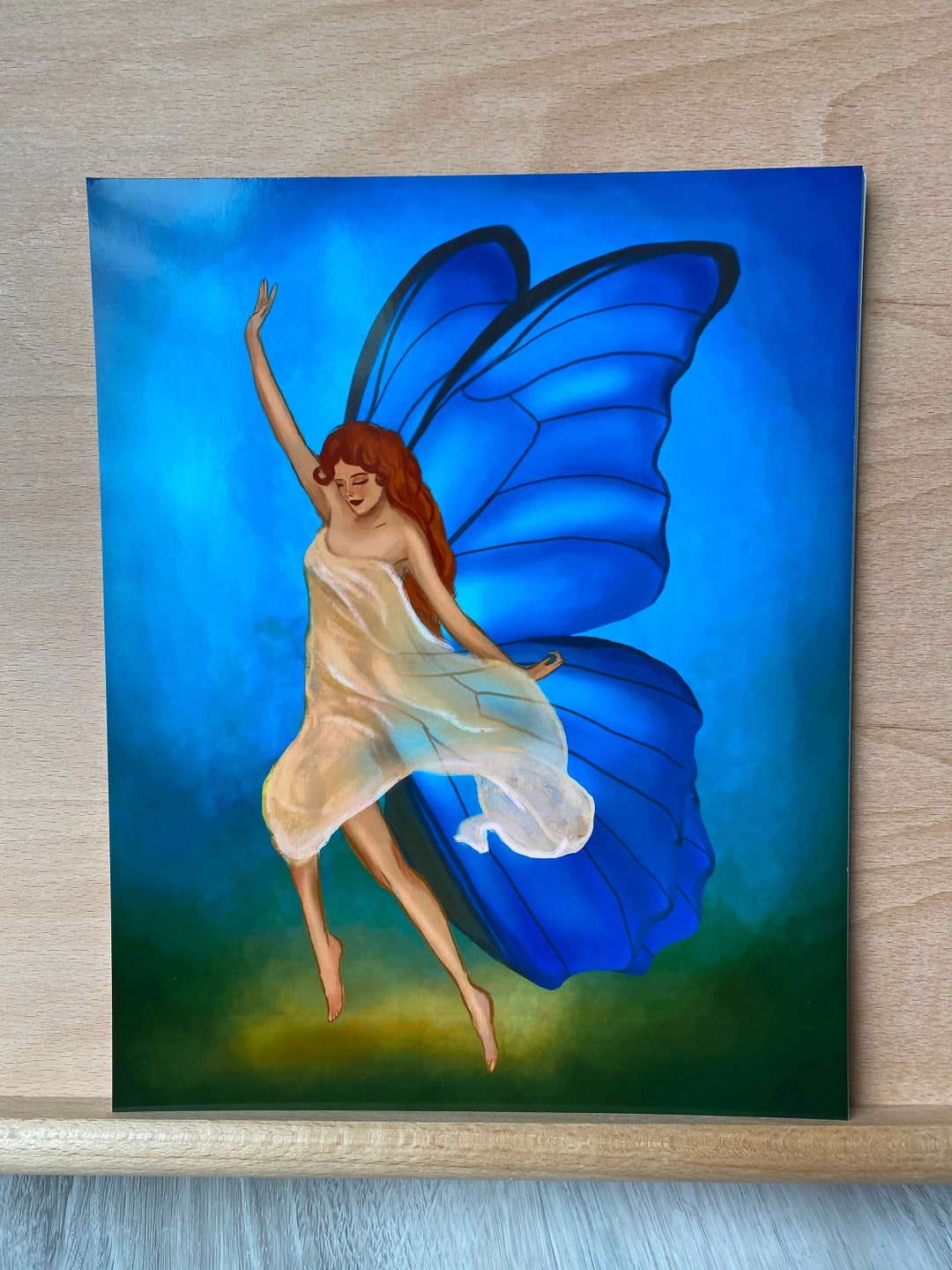 Fairy Art Print, Faires, Fae, Fantasy Art, Blue Morphe, Butterfly Fairy ...