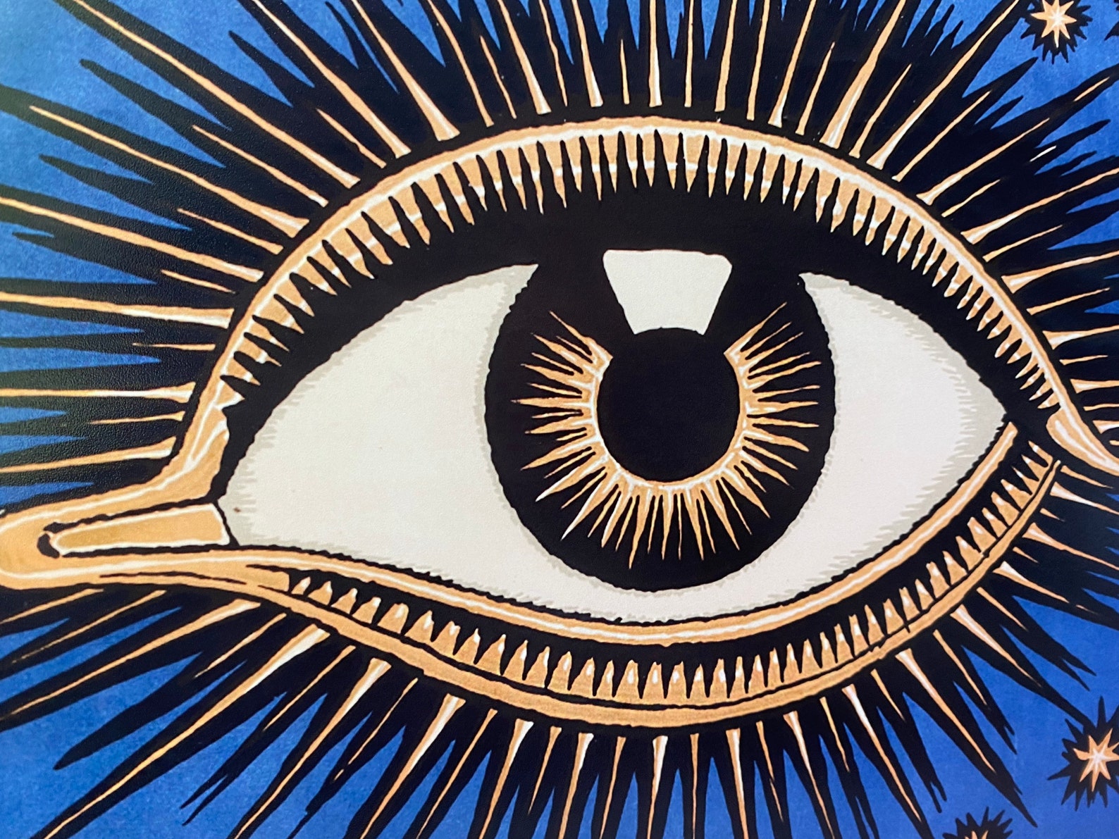 Art Deco, Celestial Eye,blue Art, Maximalist Art, Maximalism, Eclectic ...